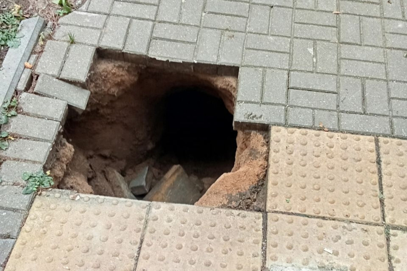 В Минске под землю провалилась пожилая женщина. ЖКХ разбирается в причинах